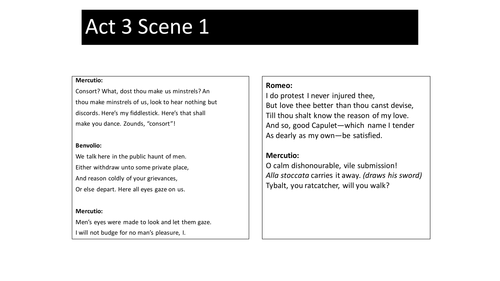 Romeo and Juliet Act 3- range of activities | Teaching Resources