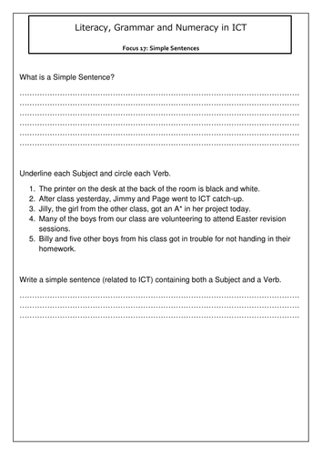 Literacy and Grammar in IT | Teaching Resources