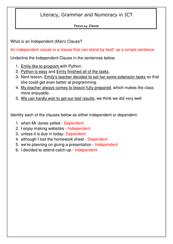 Literacy and Grammar in IT | Teaching Resources