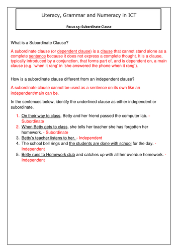 Literacy and Grammar in IT | Teaching Resources