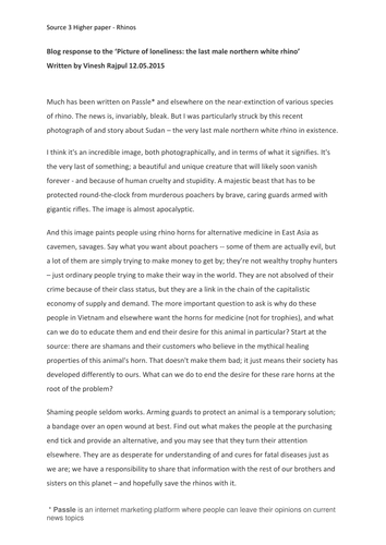 AQA GCSE English Lang Higher paper | Teaching Resources