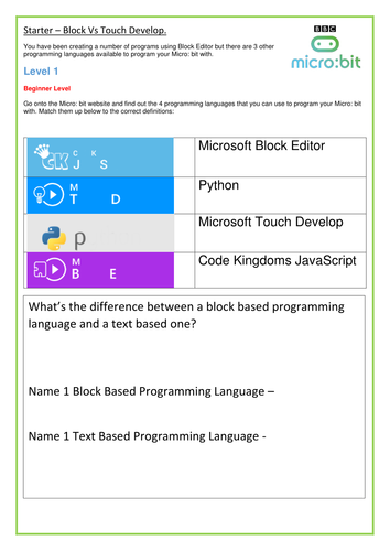 BBC Micro: bit Block Programming Introduction | Teaching Resources BBC Micro: bit Block Programming Introduction | Teaching Resources
