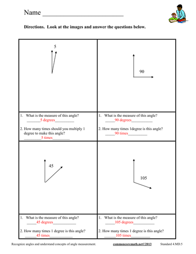 Introduction to Measuring Angles - 4.MD.5 | Teaching Resources