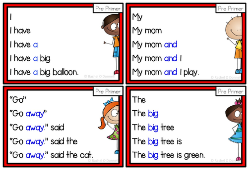 Reading Fluency Squares Pre Primer | Teaching Resources