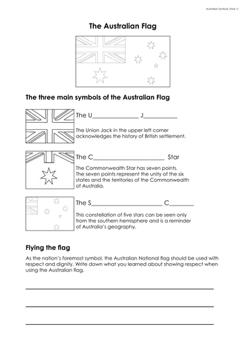 The Australian Flag - Presentation and Worksheet | Teaching Resources
