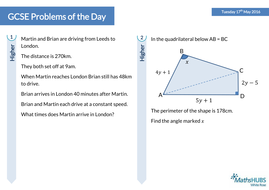 GCSE Problem Solving Questions of the Day - 17th May | Teaching Resources
