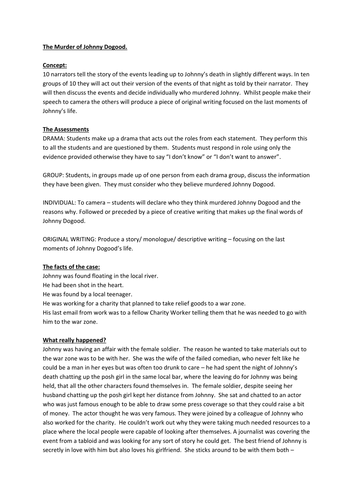 Murder Mystery Speaking and Listening Day | Teaching Resources