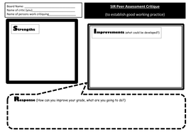 Art Peer Assessment Critique | Teaching Resources