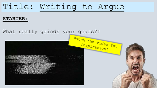 Writing to Argue - Three Lessons | Teaching Resources