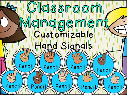 Classroom Management Hand Signals Customisable | Teaching Resources