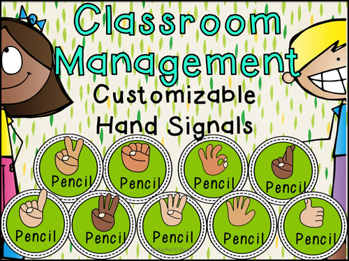 Classroom Management Hand Signals Customisable | Teaching Resources