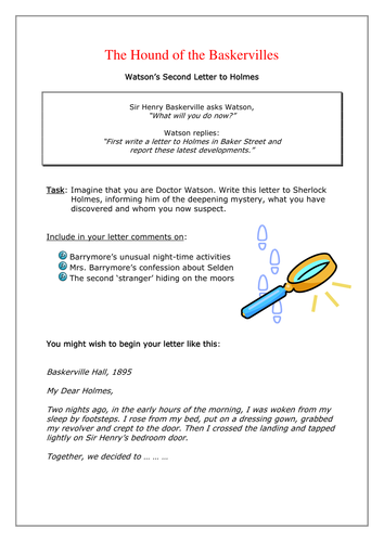 The Hound of the Baskervilles PLAYSCRIPT: Writing Tasks | Teaching ...