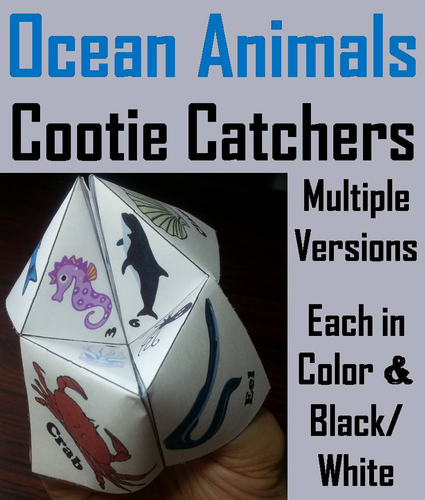 Ocean Animals Cootie Catchers | Teaching Resources