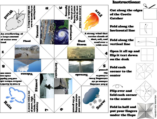 Natural Disasters Cootie Catchers | Teaching Resources
