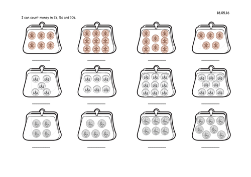 Year 1 - Counting in 2s, 5s and 10s using money and solving problems ...