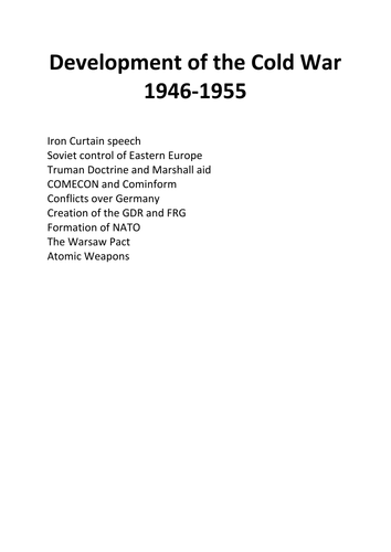 Cold War in Europe bundle | Teaching Resources