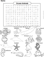 Ocean Animals Word Search/ Coloring Book | Teaching Resources