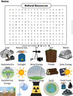Natural Resources Word Search | Teaching Resources