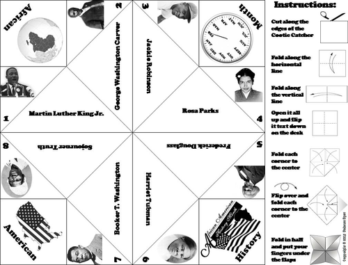 Black History Month Cootie Catchers | Teaching Resources