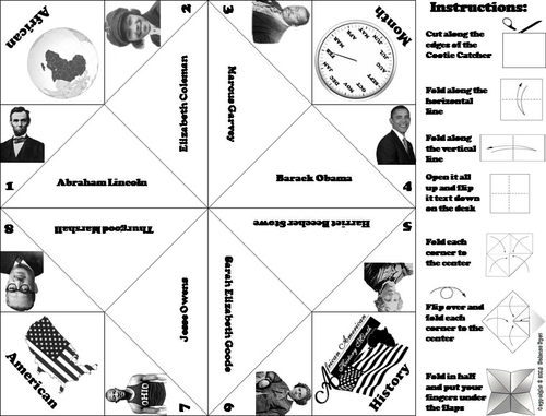 Black History Month Cootie Catchers | Teaching Resources