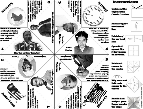 Black History Month Cootie Catchers | Teaching Resources