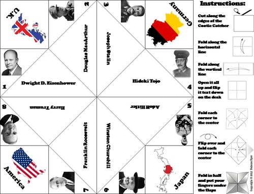 World War II Cootie Catchers | Teaching Resources