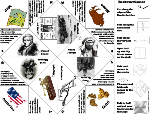 Westward Expansion Cootie Catchers | Teaching Resources