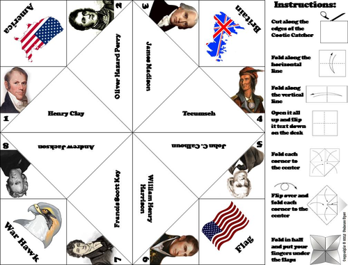 War of 1812 Cootie Catchers | Teaching Resources