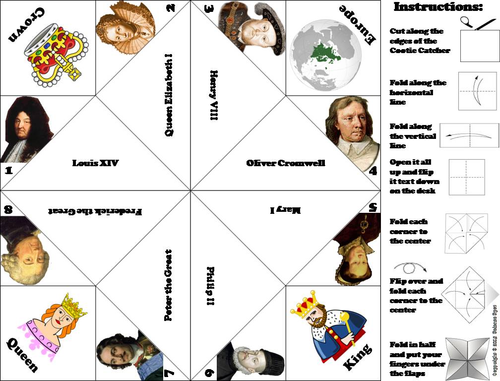 Absolute Monarchs Cootie Catchers | Teaching Resources