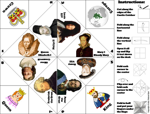 Absolute Monarchs Cootie Catchers | Teaching Resources