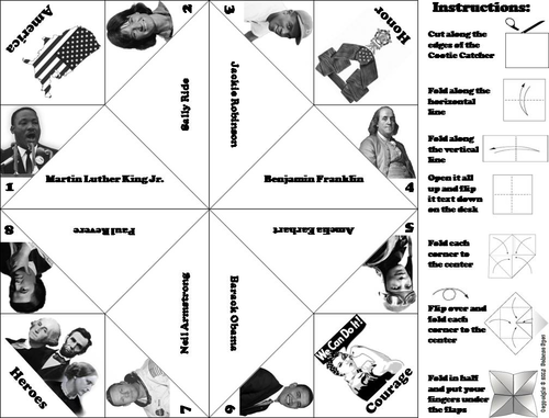 American Heroes Cootie Catchers | Teaching Resources