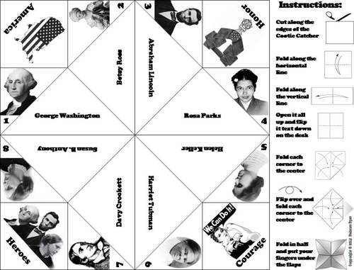 American Heroes Cootie Catchers | Teaching Resources