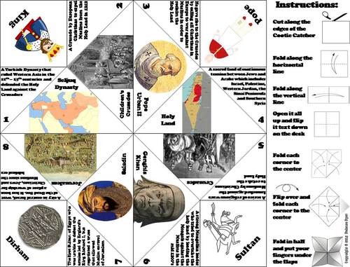 Crusades Cootie Catchers | Teaching Resources