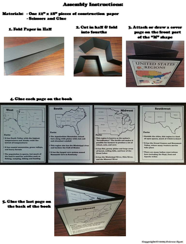 Regions of the United States Accordion Booklet | Teaching Resources