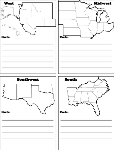 Regions of the United States Accordion Booklet | Teaching Resources