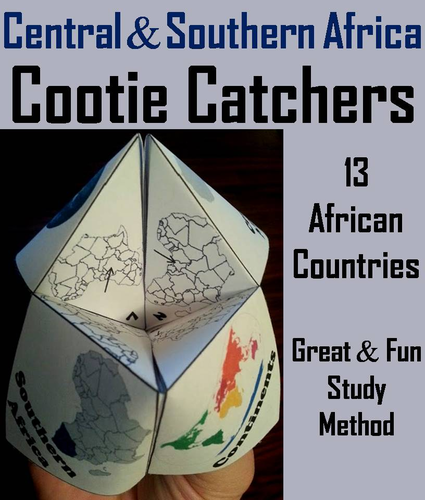 Geography: Central and Southern Africa Cootie Catchers | Teaching Resources
