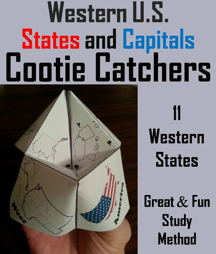 States and Capitals: Western U.S. Cootie Catchers | Teaching Resources
