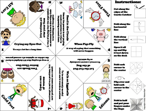 Idioms Cootie Catchers | Teaching Resources