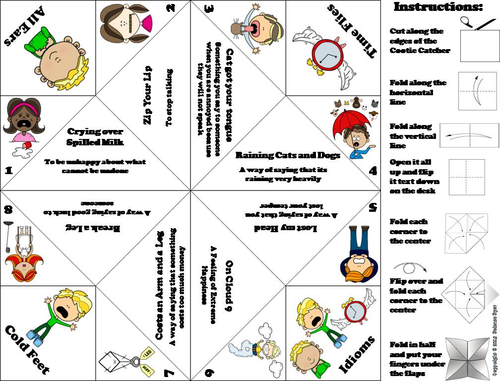 Idioms Cootie Catchers | Teaching Resources