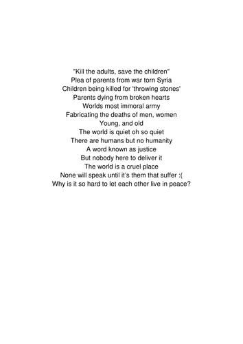 Introduction to war poetry (Syria) | Teaching Resources