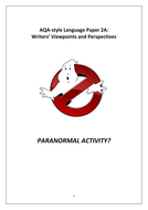 NEW AQA Paper 2A practice exam paper: PARANORMAL ACTIVITY | Teaching ...