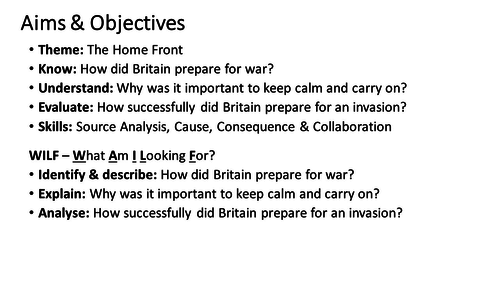 The Home Front: Preparation for War | Teaching Resources