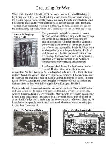 The Home Front: Preparation for War | Teaching Resources