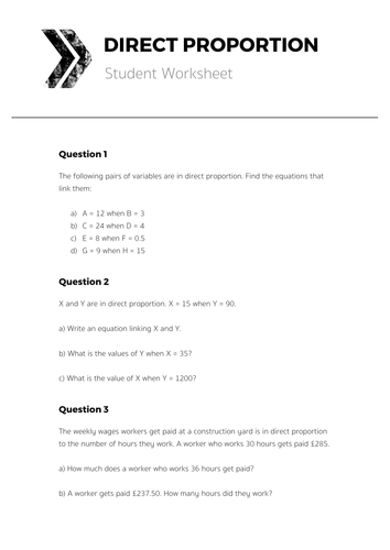 Direct & Inverse Proportion - Complete Unit of Work by tomotoole ...