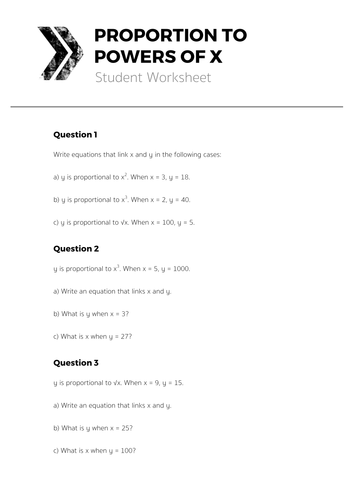 Proportion to Powers of x - Complete Lesson | Teaching Resources
