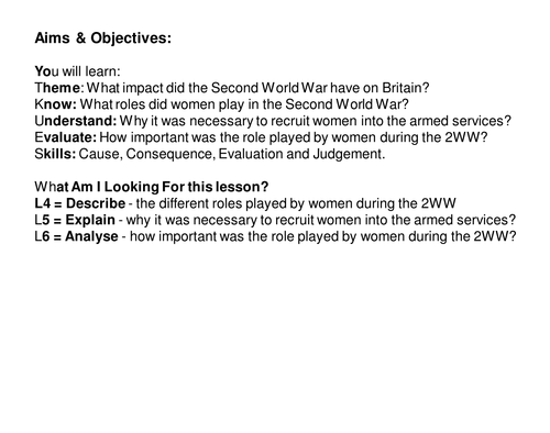 The Home Front: Women | Teaching Resources