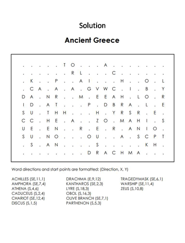 Ancient Greece Word Search | Teaching Resources