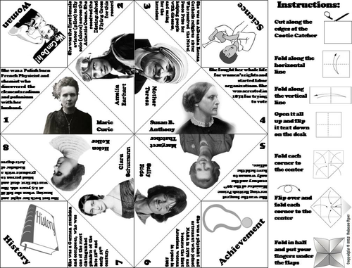 Women's History Cootie Catchers | Teaching Resources
