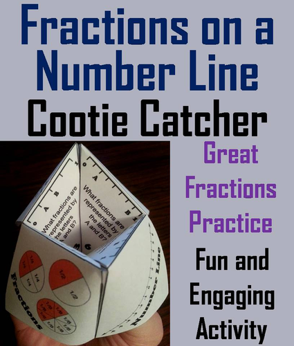 Fractions on a Number Line Cootie Catchers | Teaching Resources