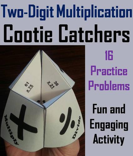 Two Digit Multiplication Cootie Catchers | Teaching Resources